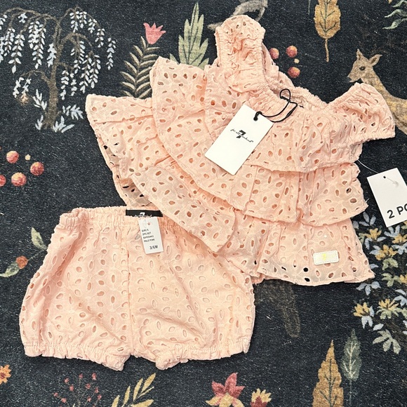 7 For All Mankind | Matching Sets | Nwt 7fampink Eyelet Baby Outfit ...